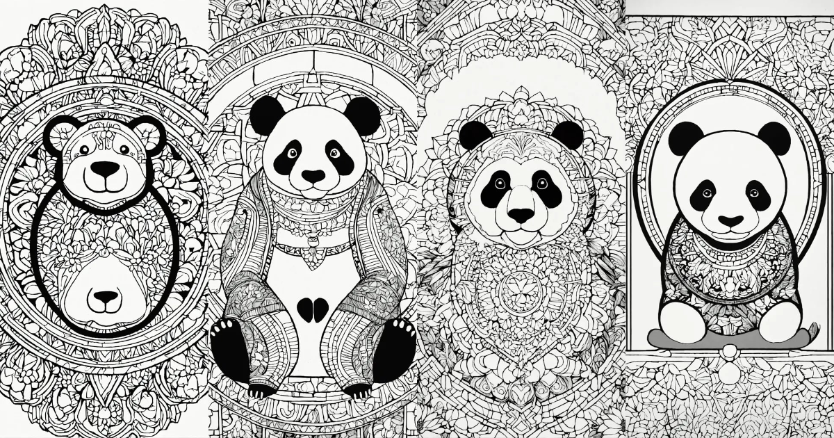 Lexica - Simplecoloring page panda mandala art