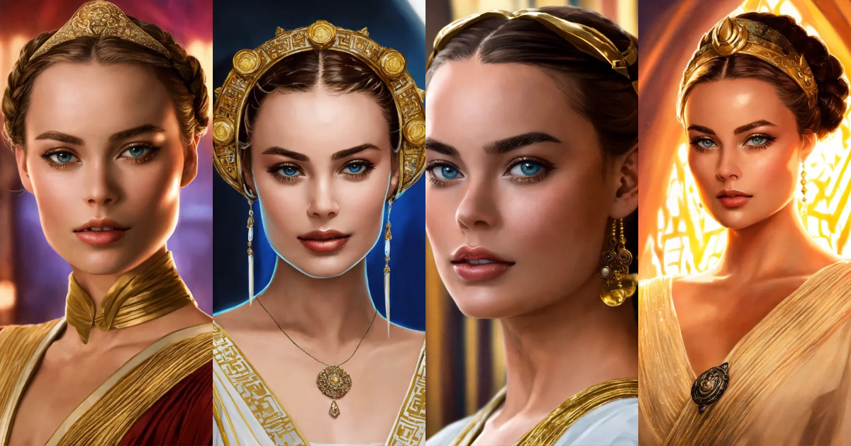 Lexica - Digital art portrait of Margot Robbie as Padme Amidala