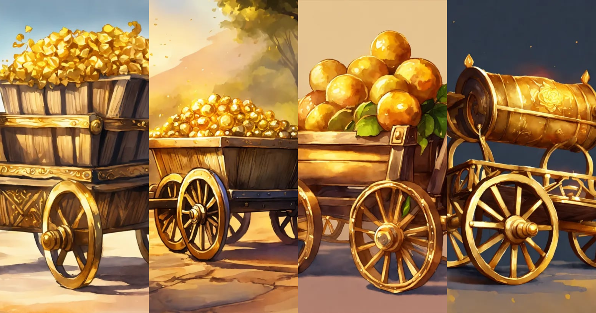 Lexica - Small merchan Handcart, gold, game icon, fantasy style ...