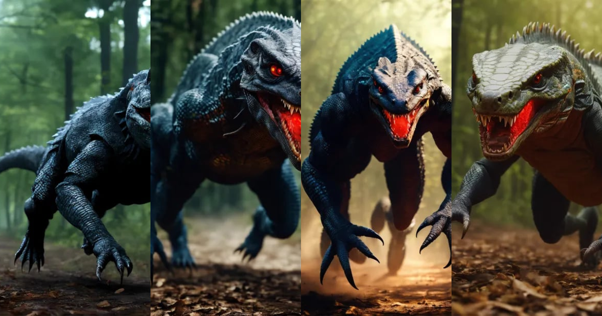 Lexica - Terrifying humanoid reptilian Running In Ultra Realistic Style ...