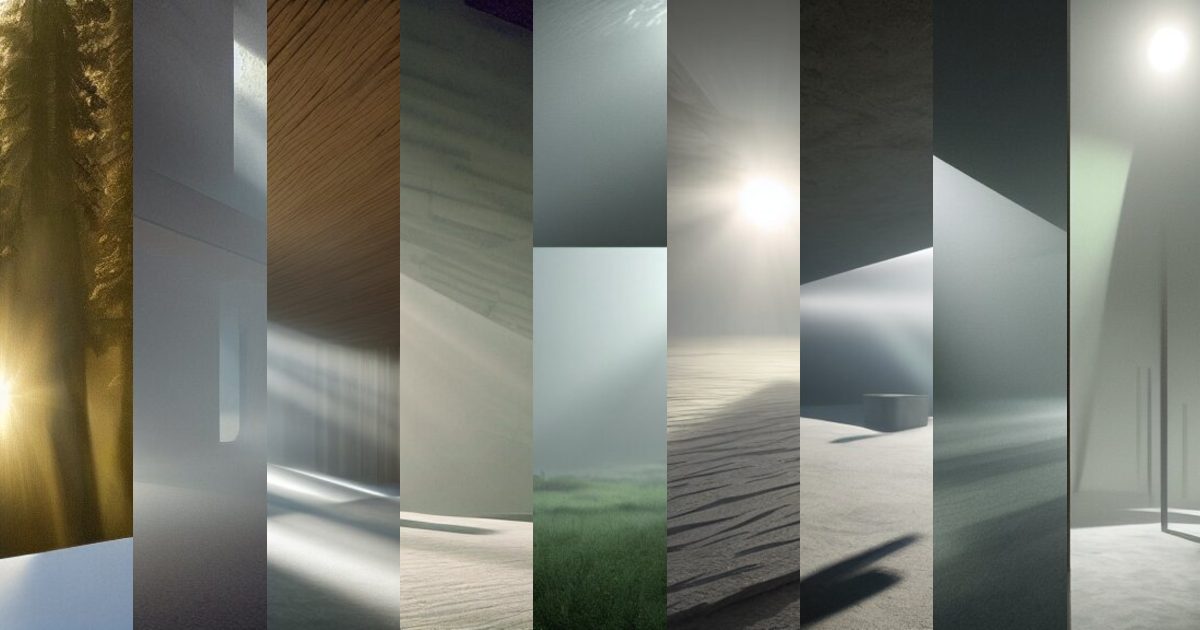 Lexica - The symmetric green linear light in the antartic, volumetric ...