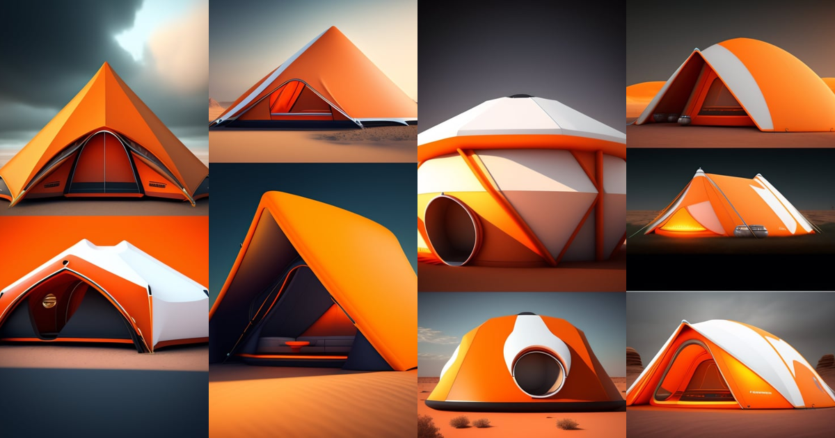 Lexica - Modern tent design, futuristic, 3D style, with elements of ...