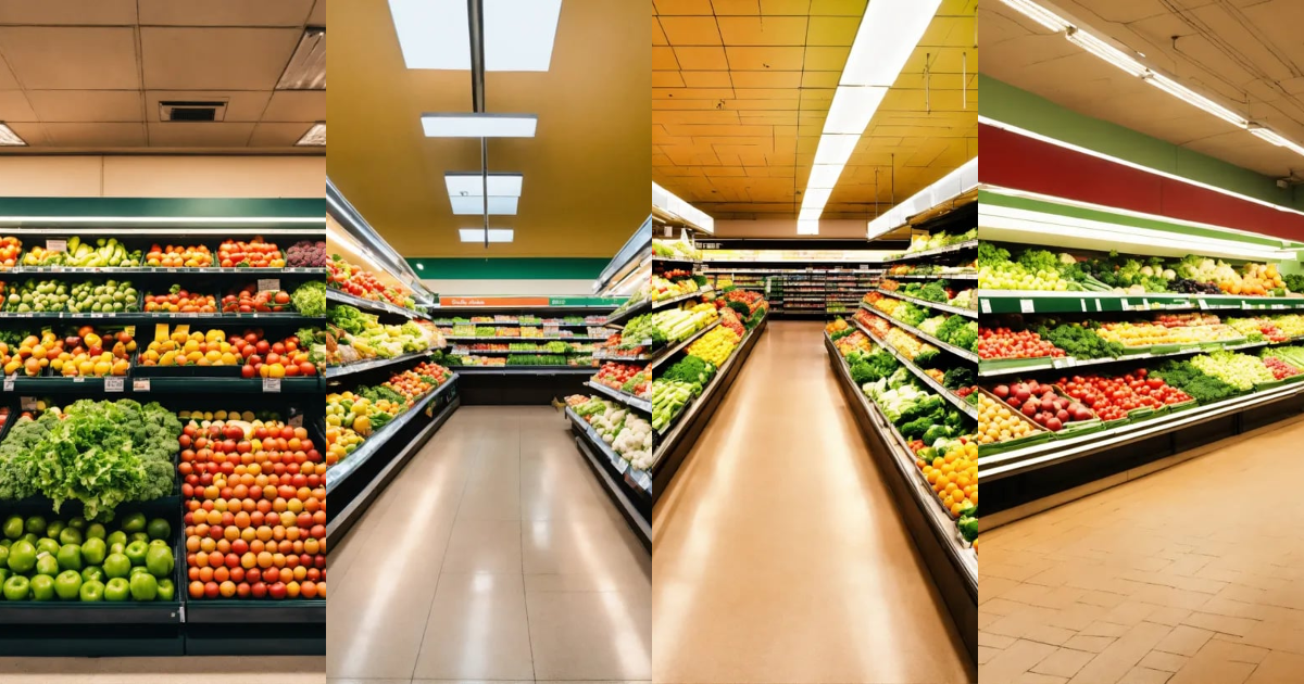 Lexica - A photo of a supermarket with a large selection of fresh ...