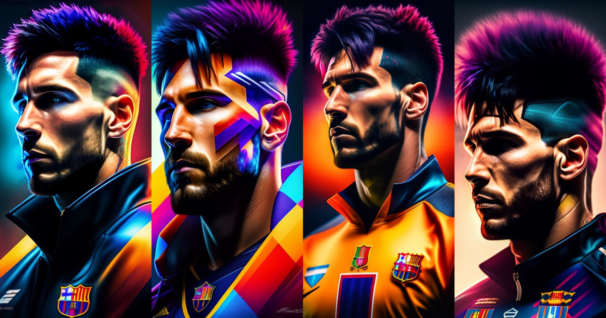 Lexica - Symmetry!! portrait of cyberpunk Lionel Messi