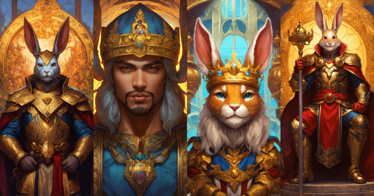 Lexica - King with two rabbit ear, fantasy, fable, Disney style ...