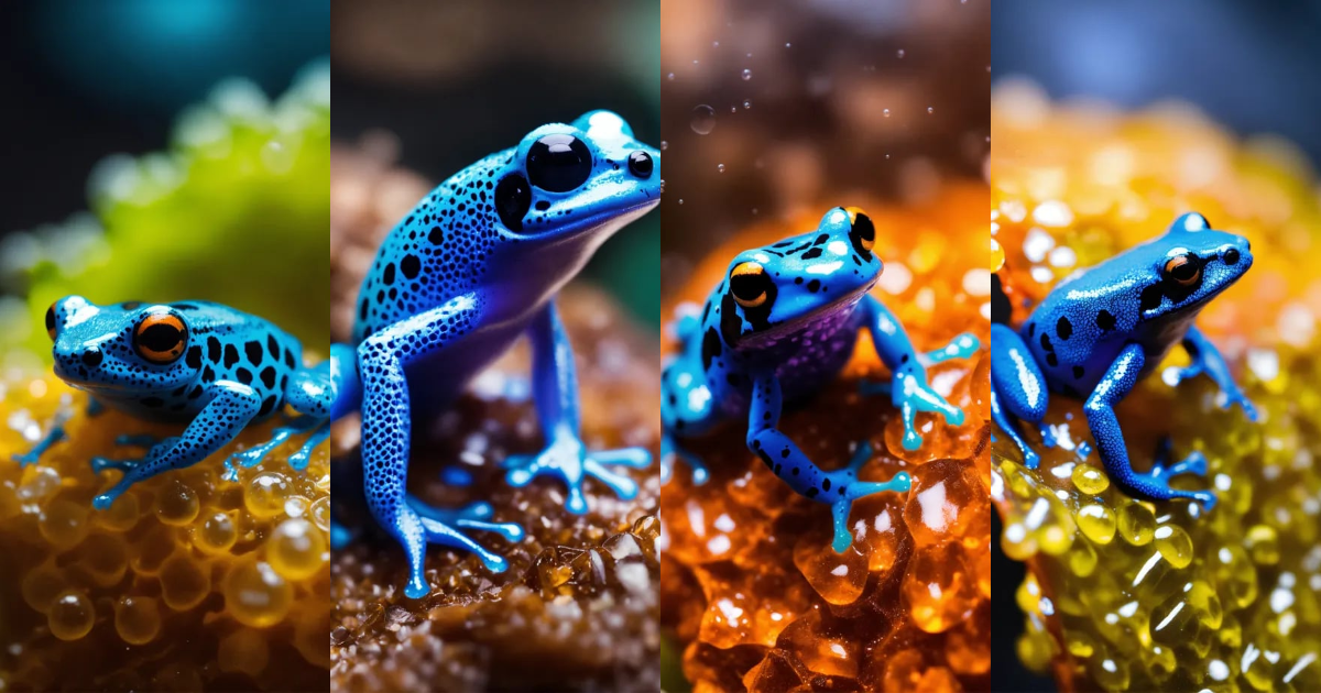 Lexica - A tiny poison dart frog mixed with a salamander wet bubble ...