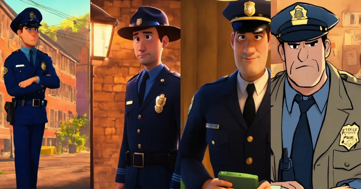 Lexica - Detective ex-cop without a police uniform pixar stile