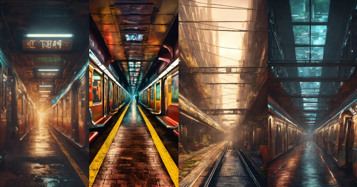 Lexica - Surreal style, A future subway in a city street, dystopian, 8k ...