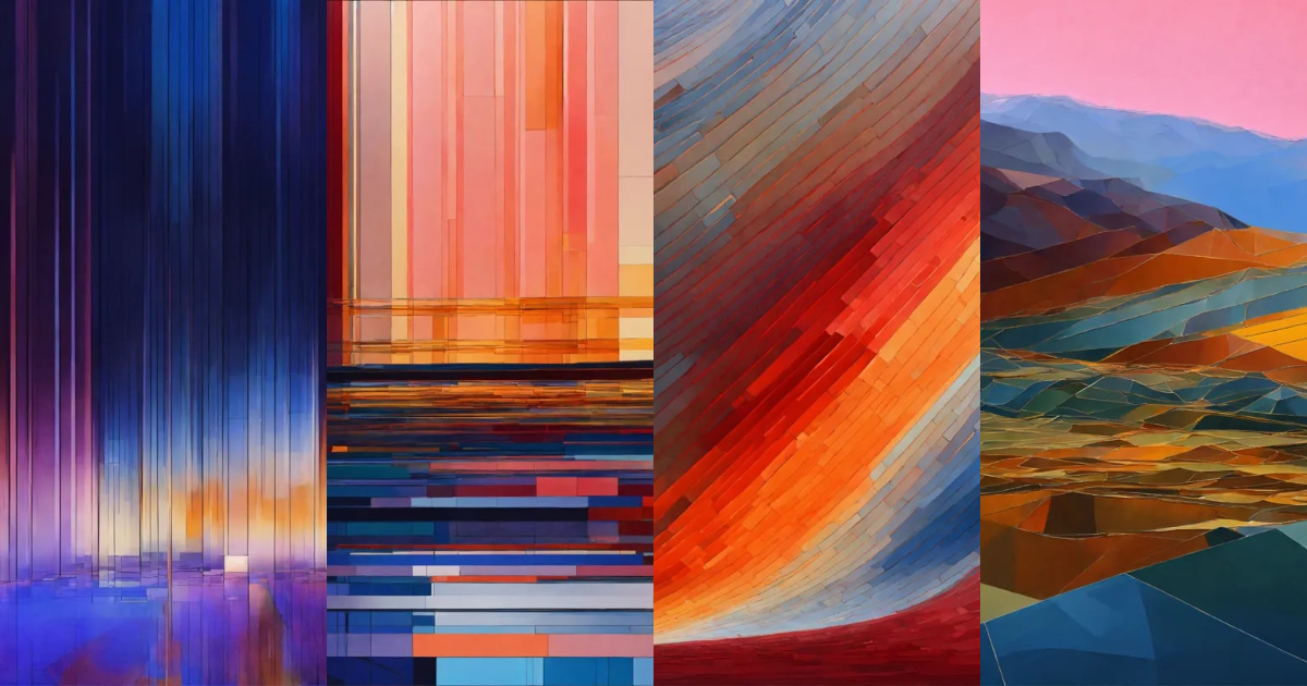 Lexica - Gradian line art, recursive art, oil painting, recursive art ...