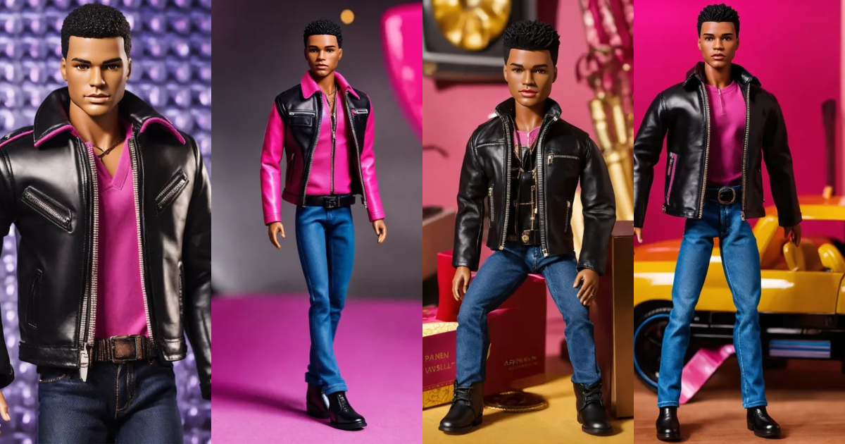 Lexica - Design the packaging for a Ken doll in a stylish, black ...