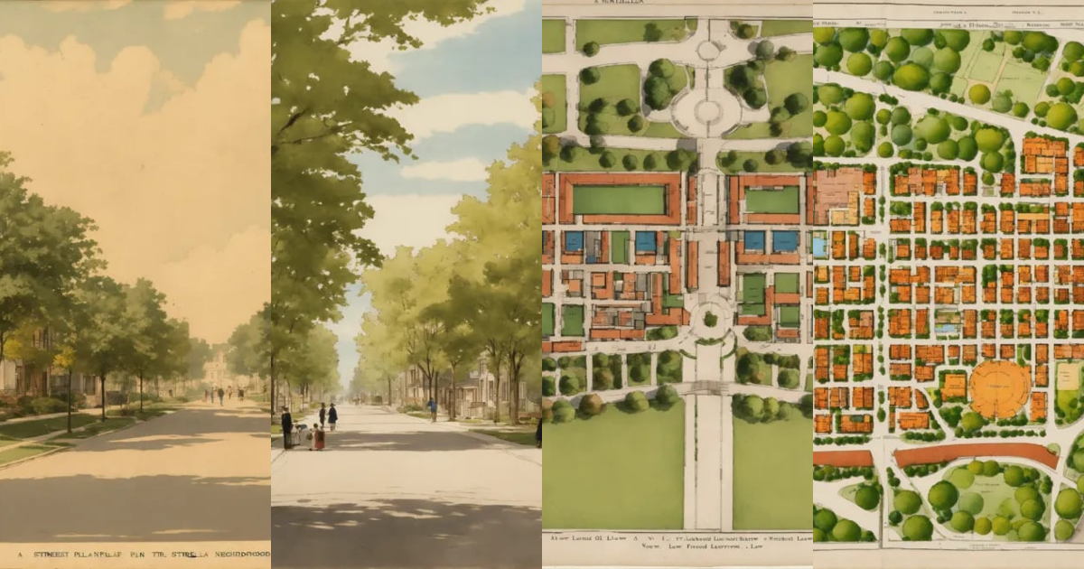 Lexica - A street plan for a neighborhood designed by Frederick Law Olmsted