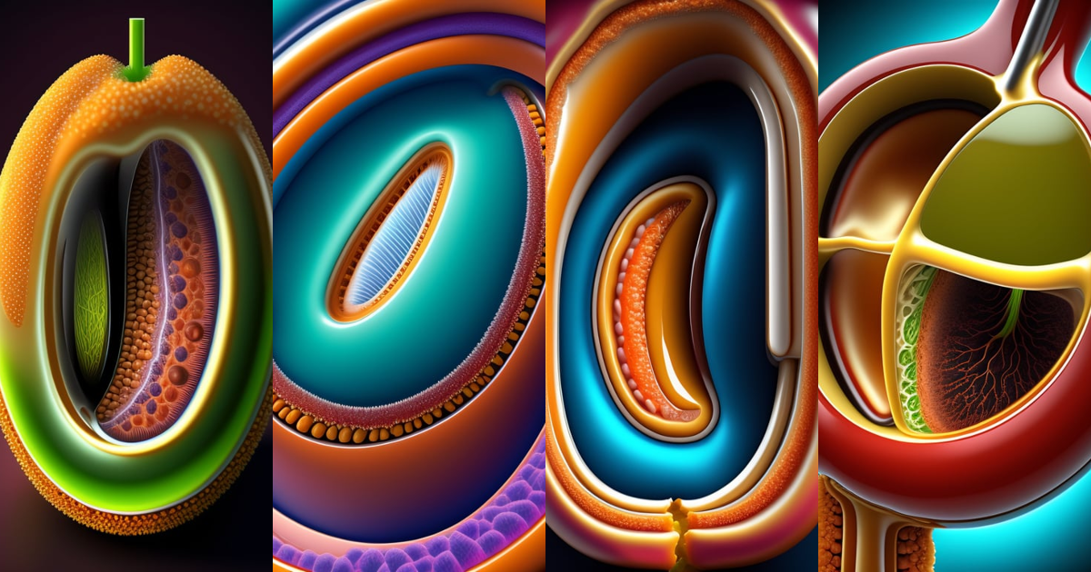 Lexica - The inside of a human colon, zoom, inside lining, mucosal ...