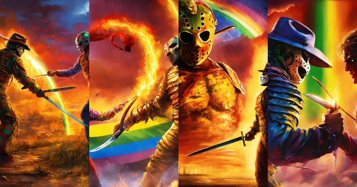 Lexica - Nightmare on elm st freddie vs Jason god rainbow thunder