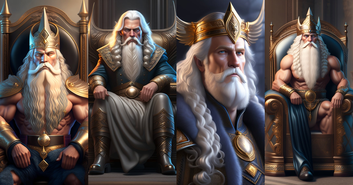 Lexica - The god odin on his throne, ultra realistic, with a serious look