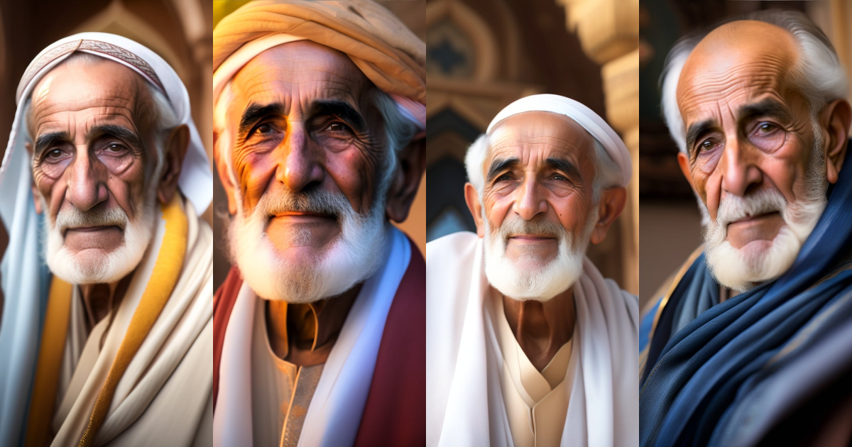 Lexica - An elderly man, Arabic and Muslim, bears the signs of piety ...