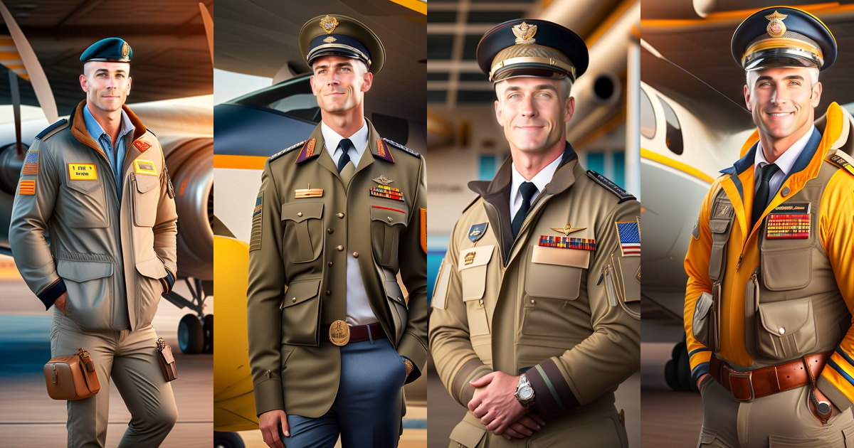 Lexica - Portrait of a pilot with full body at airport, using natural ...