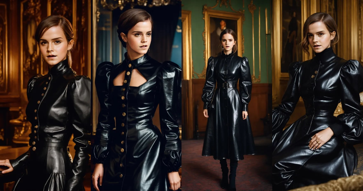 Lexica - Stunning female emma watson, black victorian governess shiny ...