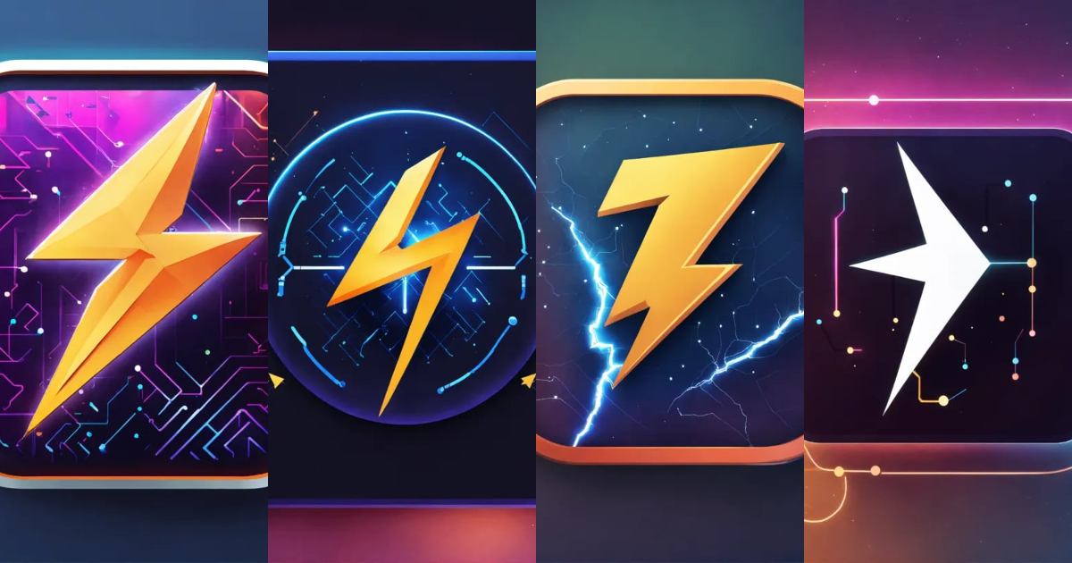 Lexica - Modern app icon for Ethernet configuration, stylized lightning ...