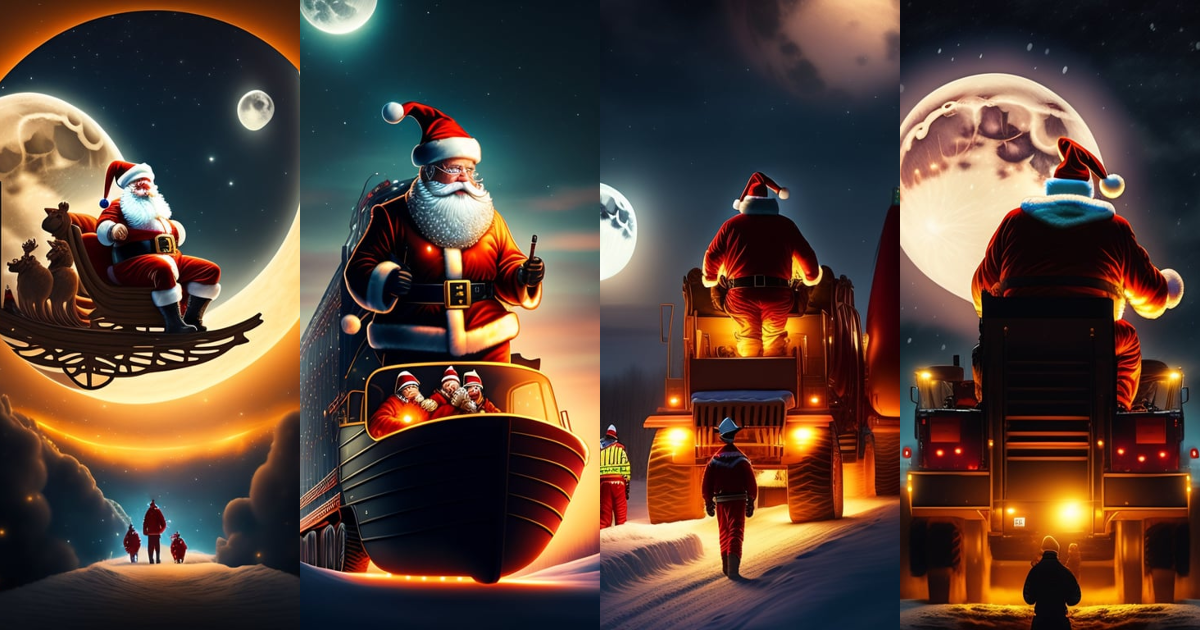 Lexica - A project manager as santa sitting in the sleigh with ...