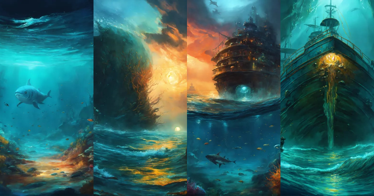 Lexica - Concept art the scary deep sea abyss, oil painting style ...