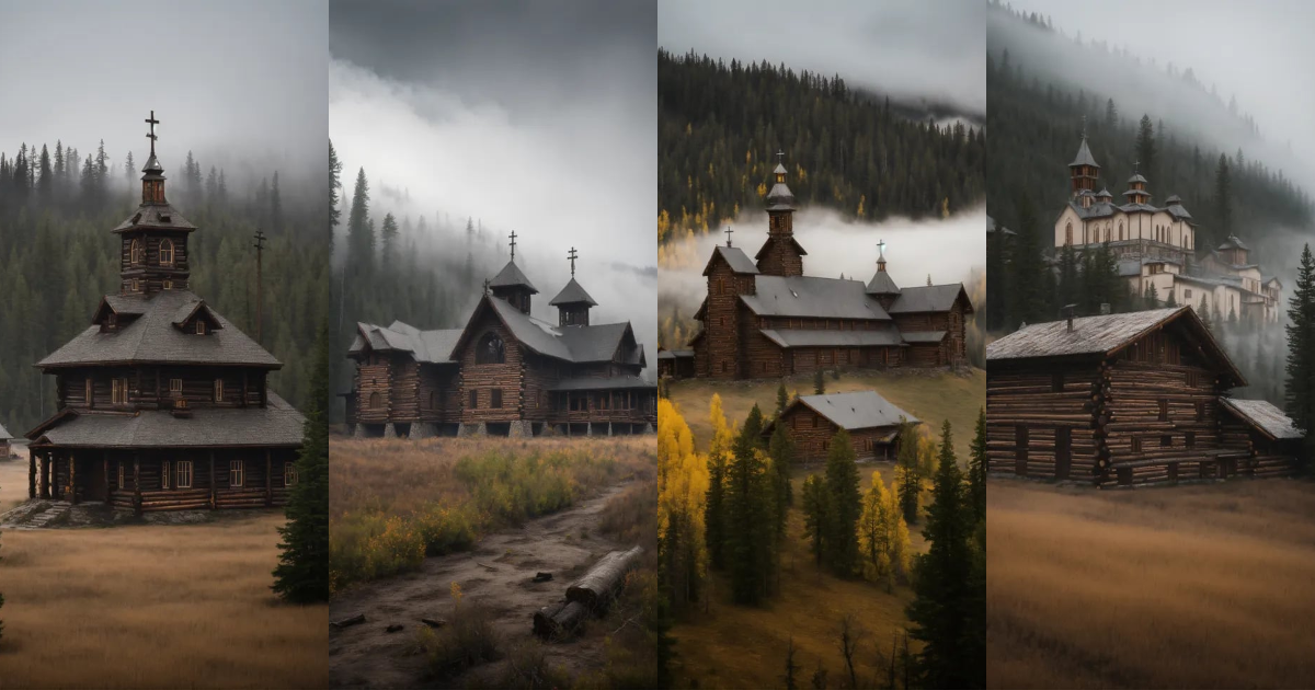 Lexica - An award winning photograph of a creepy log-constructed ...