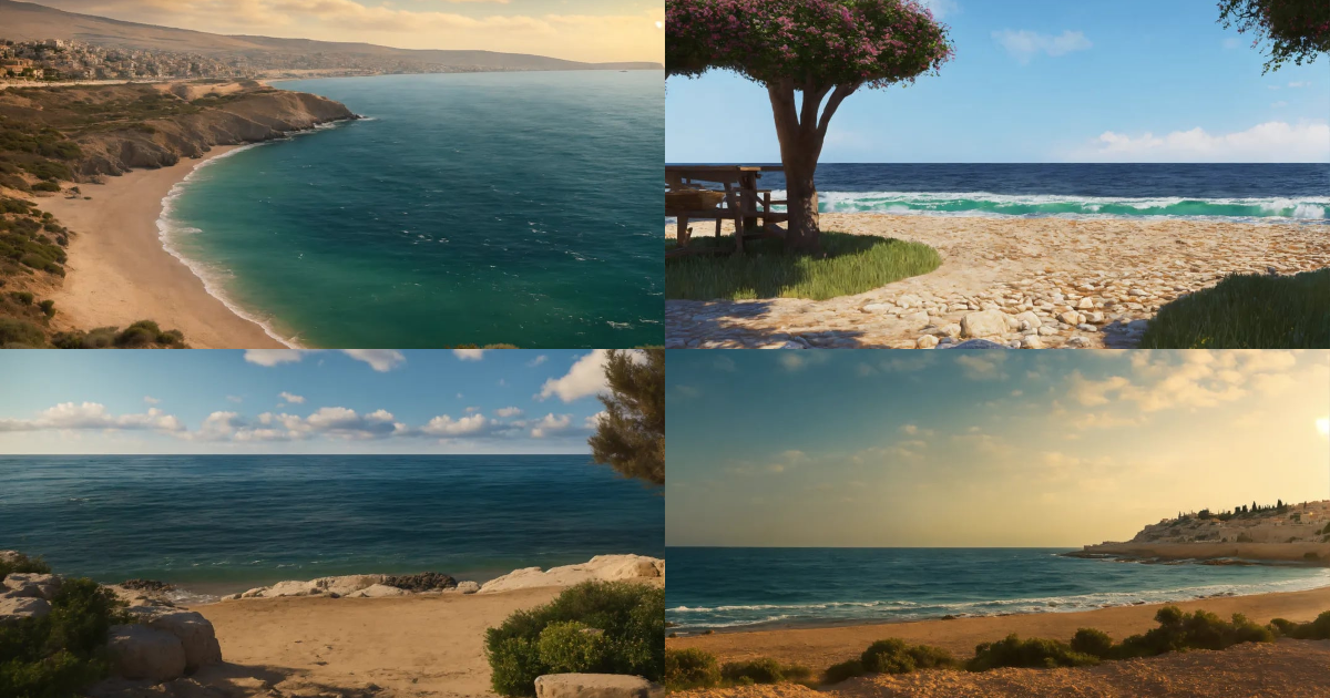 Lexica - Looking out at mediterranean from shore of israel. Looking ...