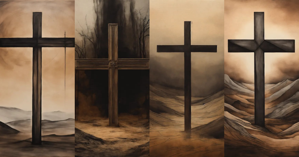 Lexica - Abstract and minimalist charcoal drawing of the Ansata cross ...