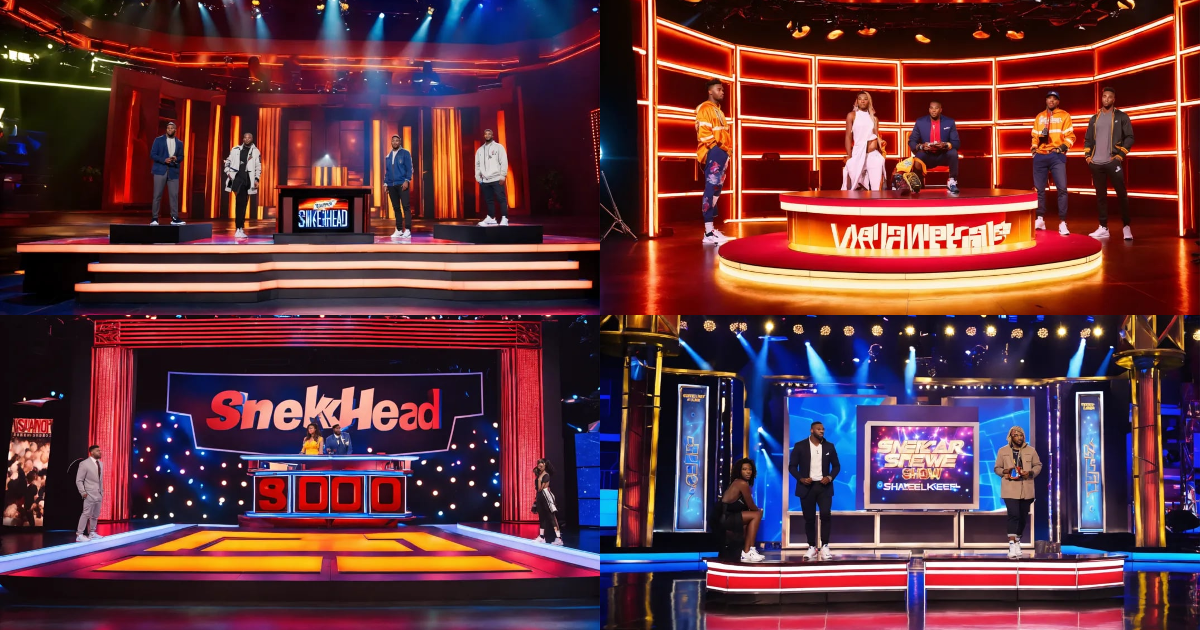 Lexica - Sneakerhead Game Show arena studio with dramatic lighting with ...