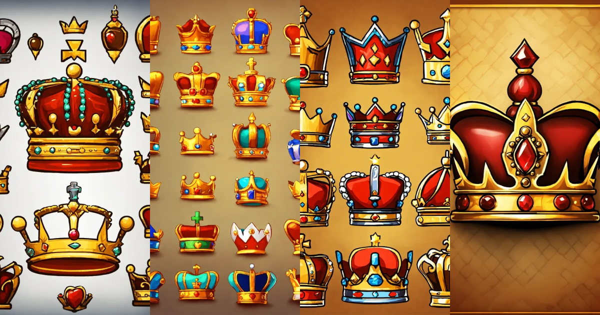 Lexica - 2d crown icon for game, single crown