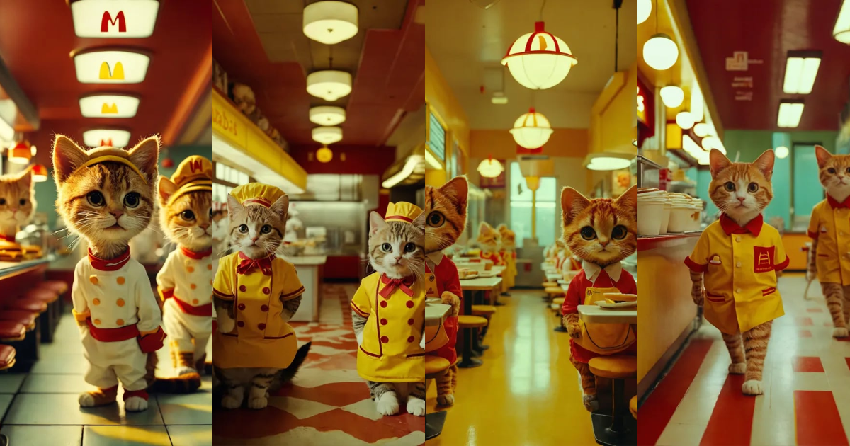 Lexica - A Mc Donalds restaurant interior shot run by anthropomorphic ...