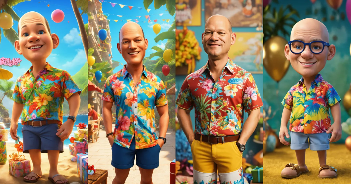 Lexica - He image depicts Olaf Scholz as a 3D cartoon in a front-facing ...