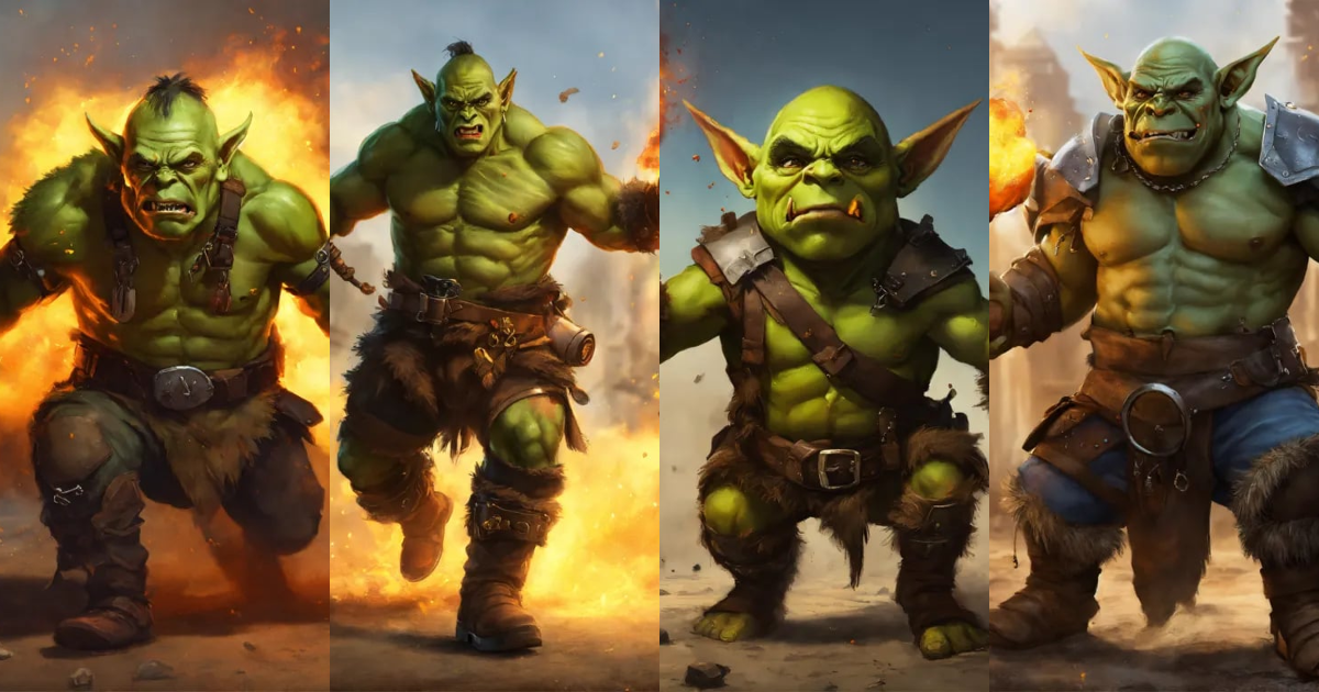 Lexica - Little Orc throwing bombs, digital painting, hyperrealistic ...