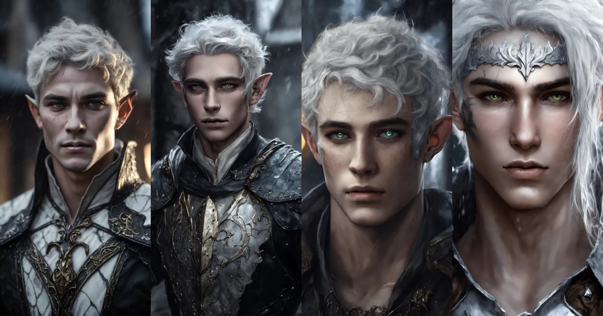 Lexica - Fantasy portrait of a ash-grey skinned elf, masculine ...