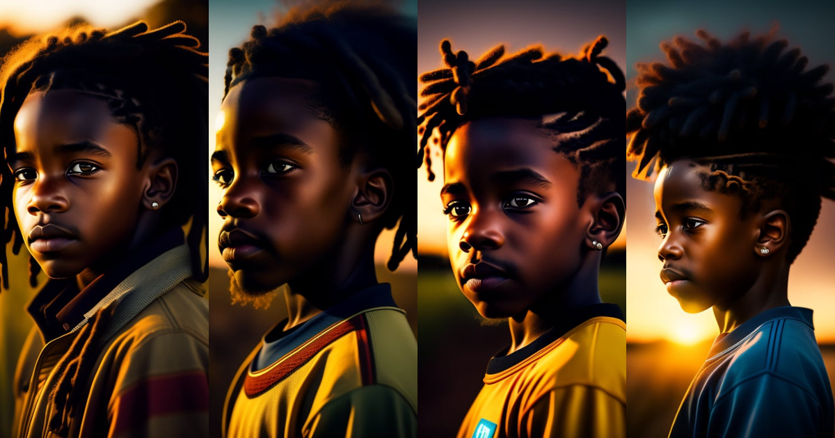 Lexica - Portrait of african boy with dreadlocks, shallow field of ...