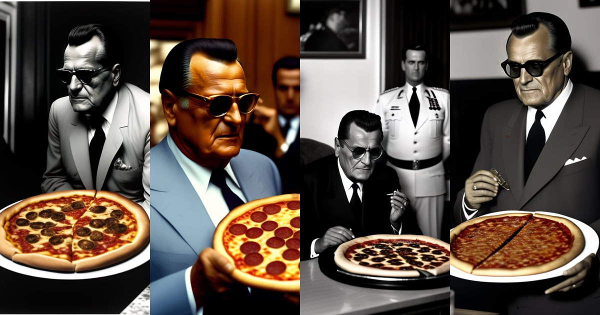 Lexica - Old Josip Broz Tito eating pizza