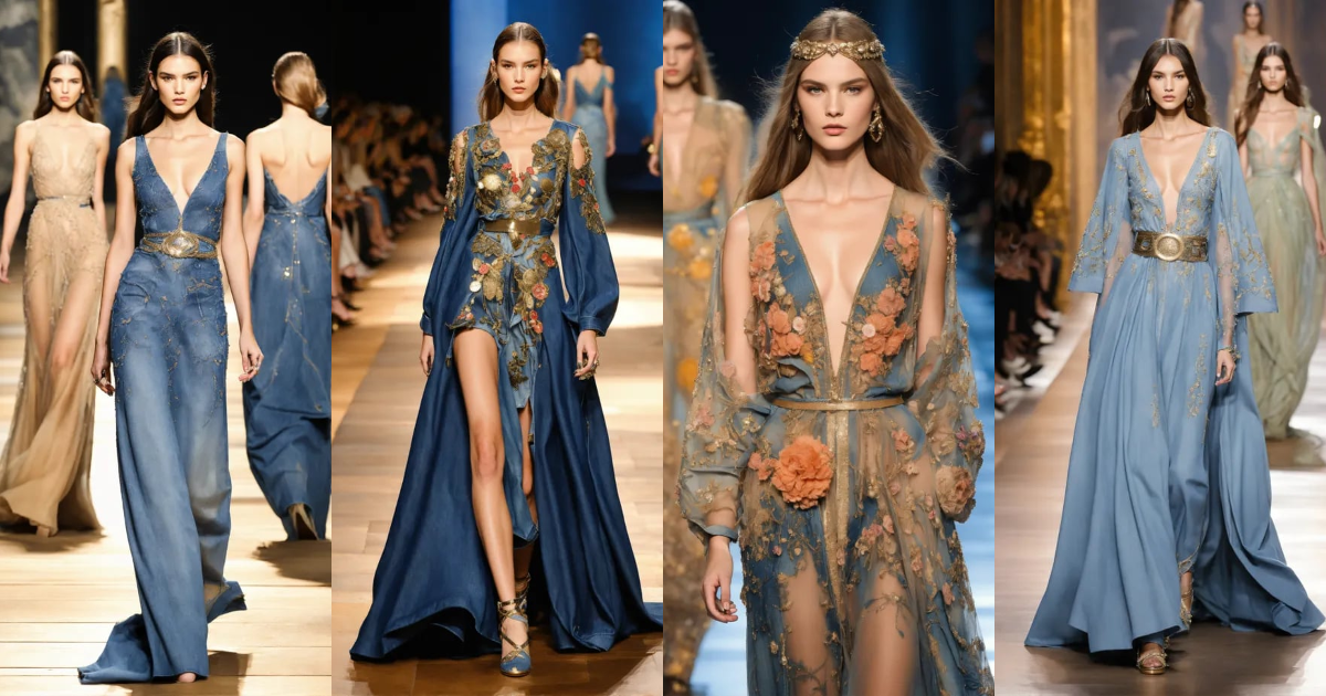 Lexica - MODELS WALKing in a fashion week runway show, for Elie Saab ...
