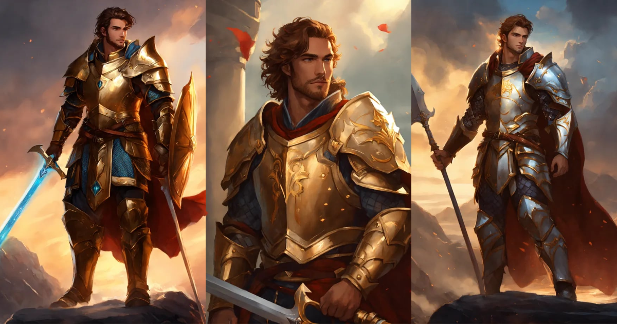 Lexica - A handsome paladin of the god of storms wearing armor dnd ...