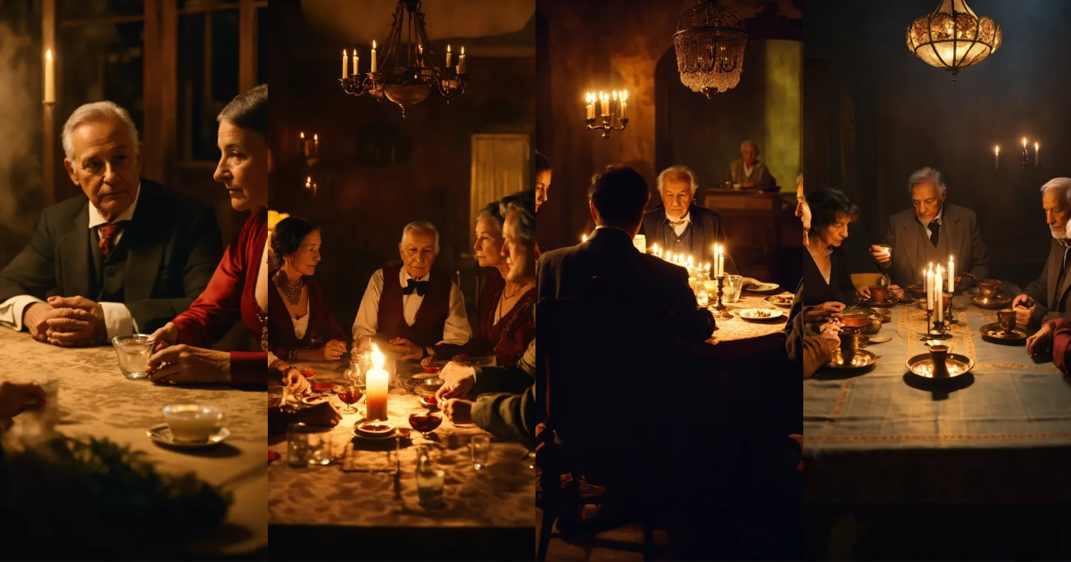 Lexica - 04 adults from the last century sitting hand in hand at a ...