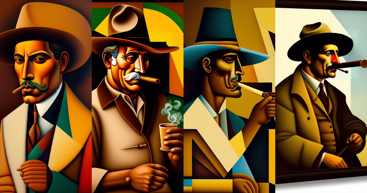Lexica - A farmer with a brown hat smoking a cigar by pablo picasso ...