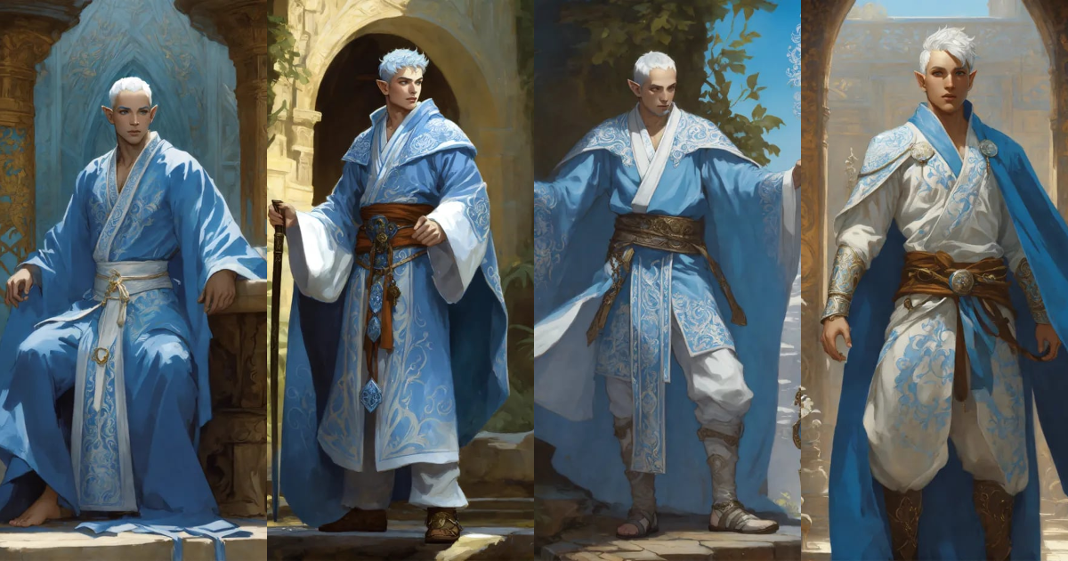 Lexica - Male elf, ice blue skin color , white white short hair ...