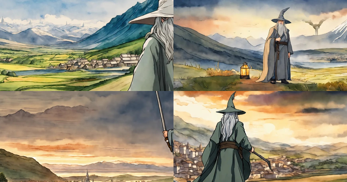 Lexica - Gandalf with from LOTR with grey robes and hat dramatic in ...