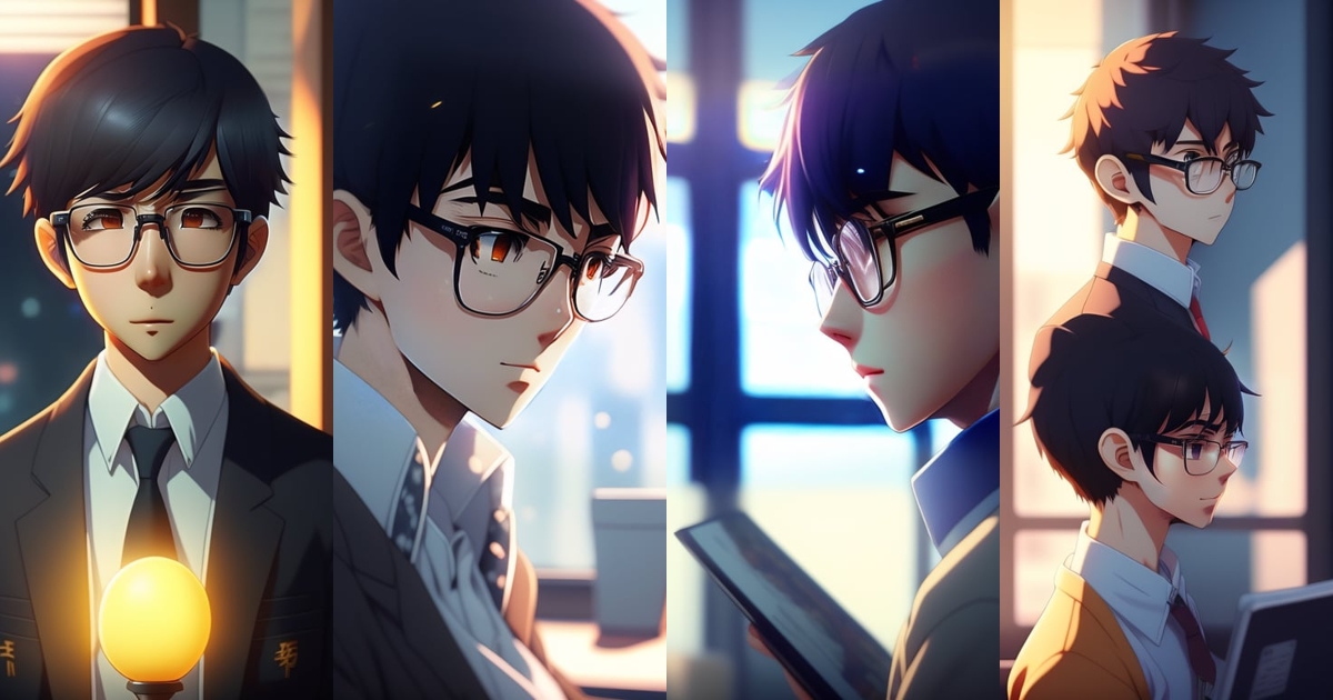 Lexica - A nerdy anime boy is fighting depression, in the office ...