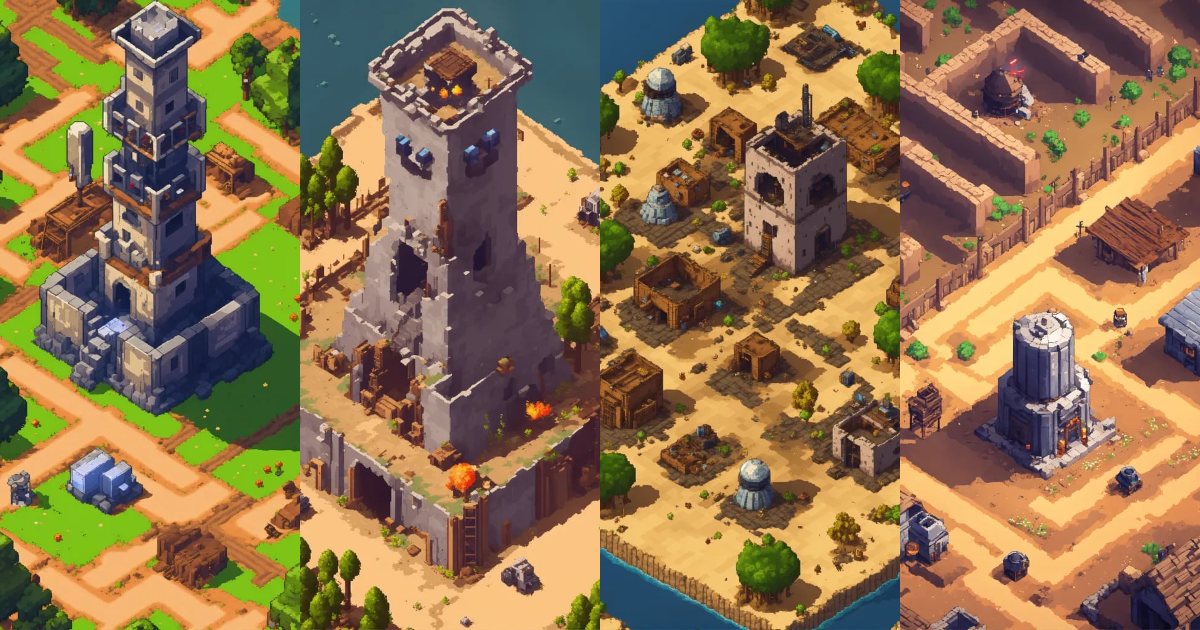Lexica - Top down tower defense mobile game extremely simplistic pixel ...