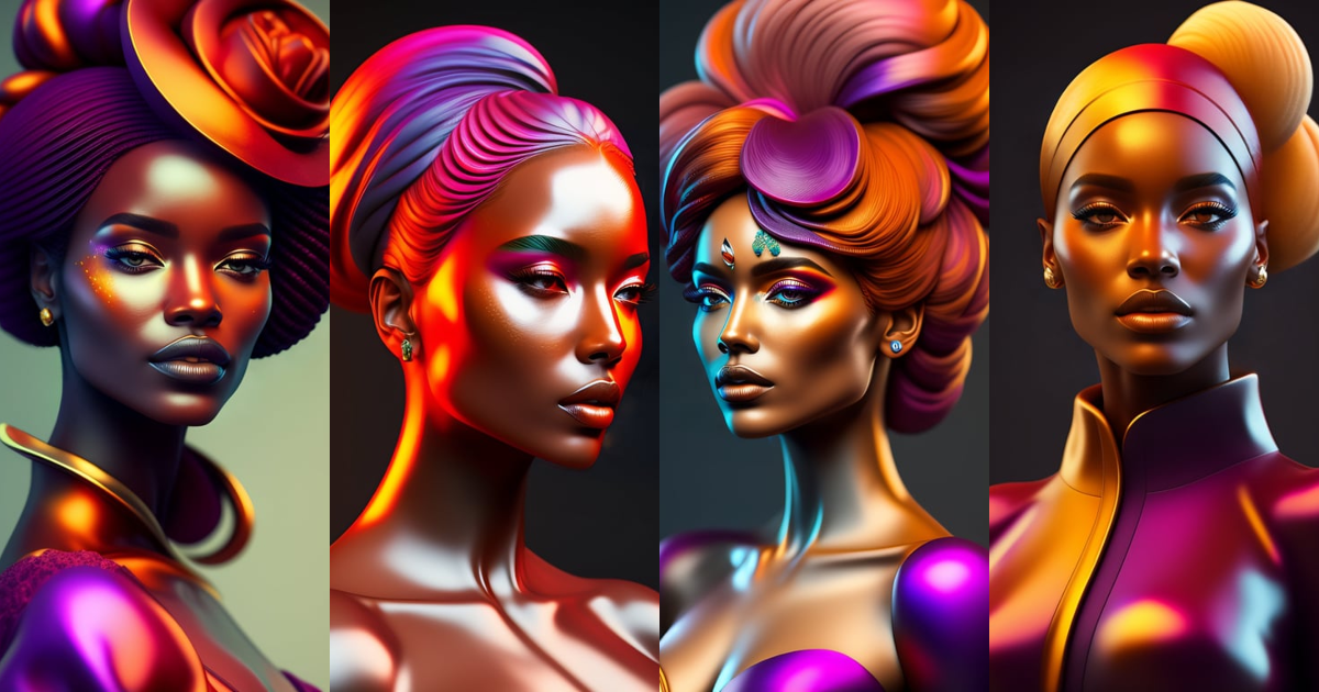 Lexica - Conceptual Artistc women Figure with Abstract colors, rococo, rococo, zbrush, behance ...