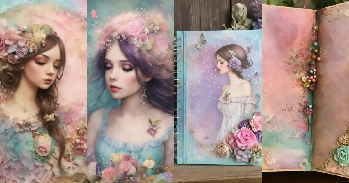 Lexica - Shabby chic dreamy mist pastel junk journals Shabby chic full ...