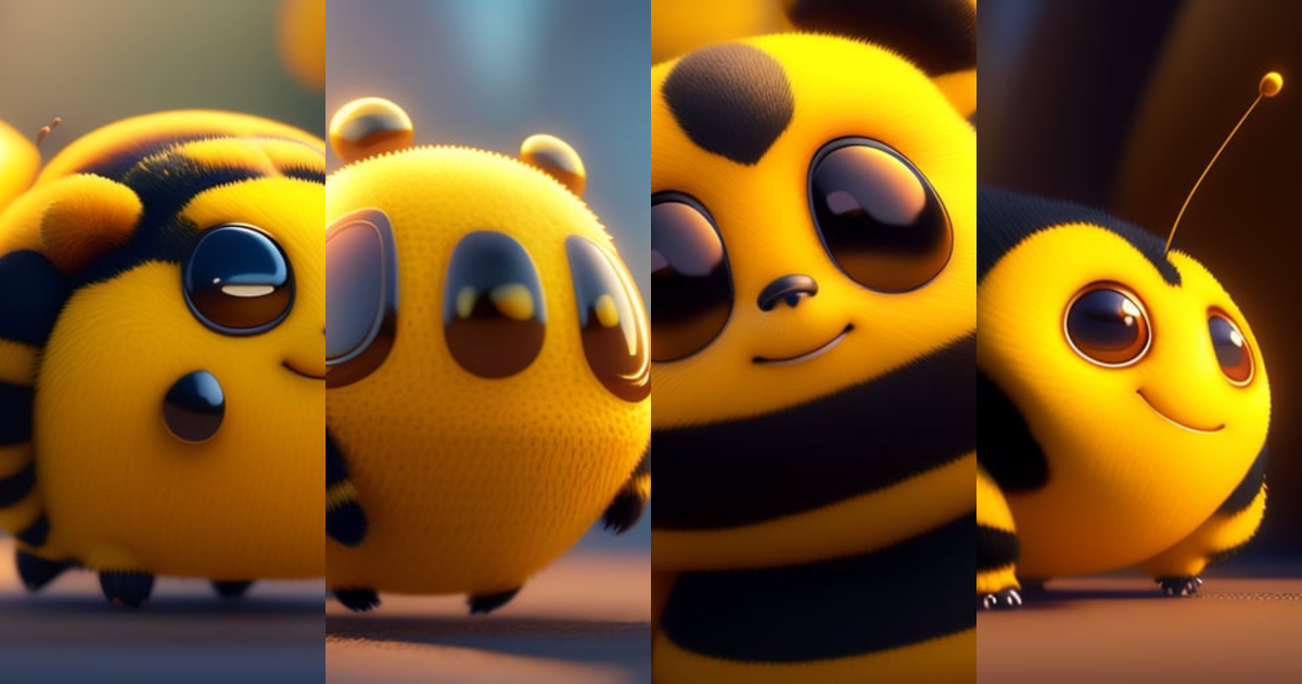 Lexica - Cute adorable little bumblebee waving and smiling greeting me ...