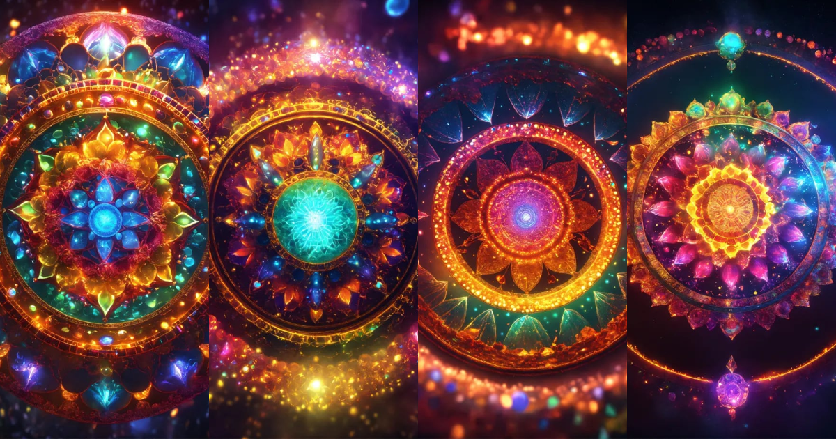 Lexica - An ethereal galactic mandala magical circle that glows in the ...