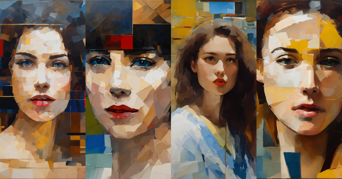 Lexica - Woman, abstract, oil painting, transparent, in style ...