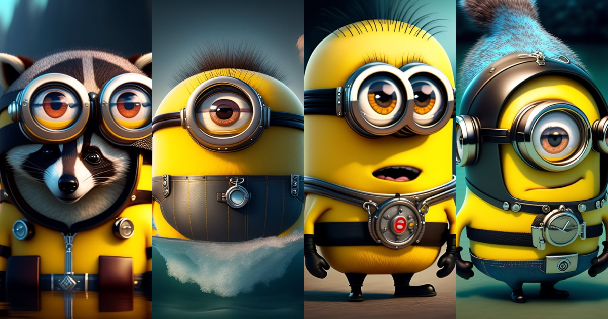 Lexica - Minions , Crazy raccoon in a diving suit