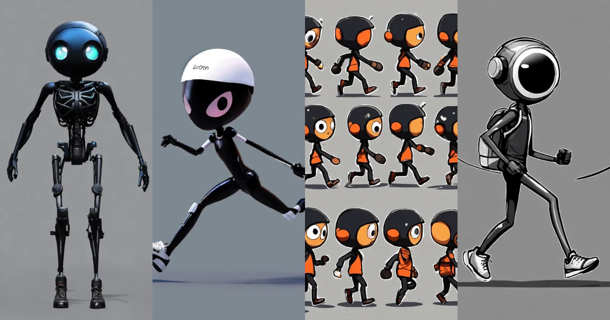 Lexica - Stickman figure, for Endless Runner 2D game, big eyes, cute ...
